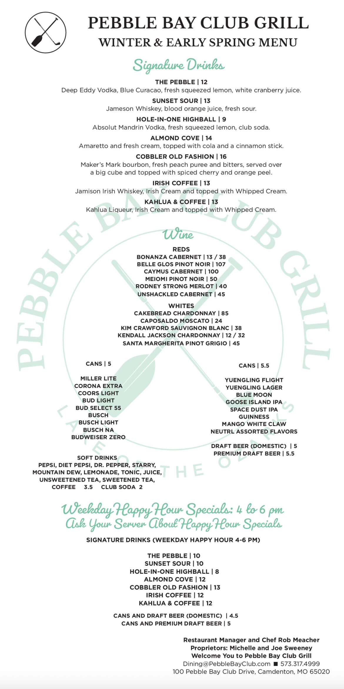 Pebble Bay Club Menu – Pebble Bay Club • (573)3174999